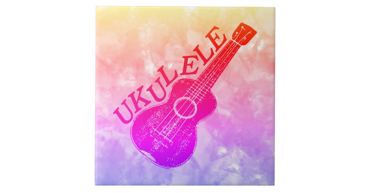 Ukulele Text And Image Ceramic Tile | Zazzle