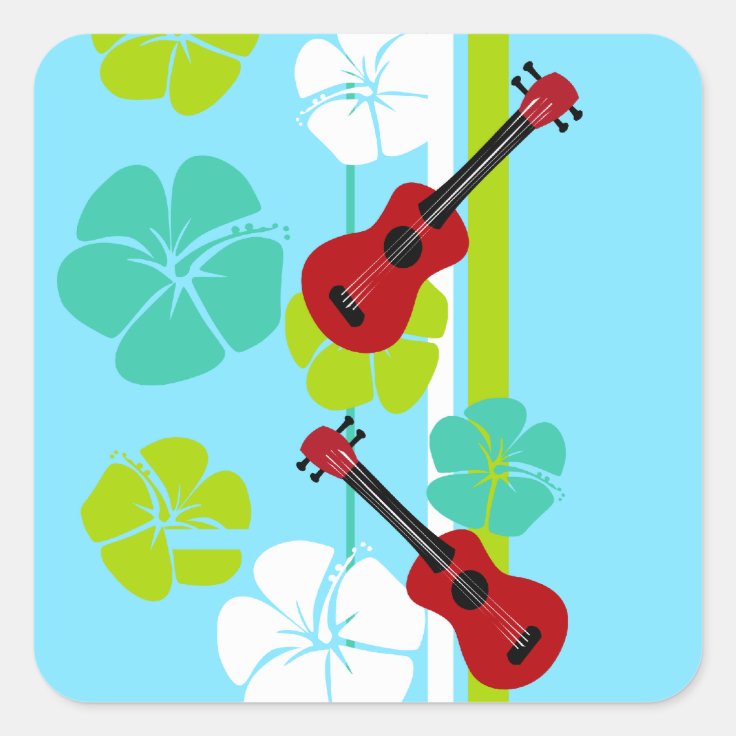 Ukulele Time! Square Sticker | Zazzle