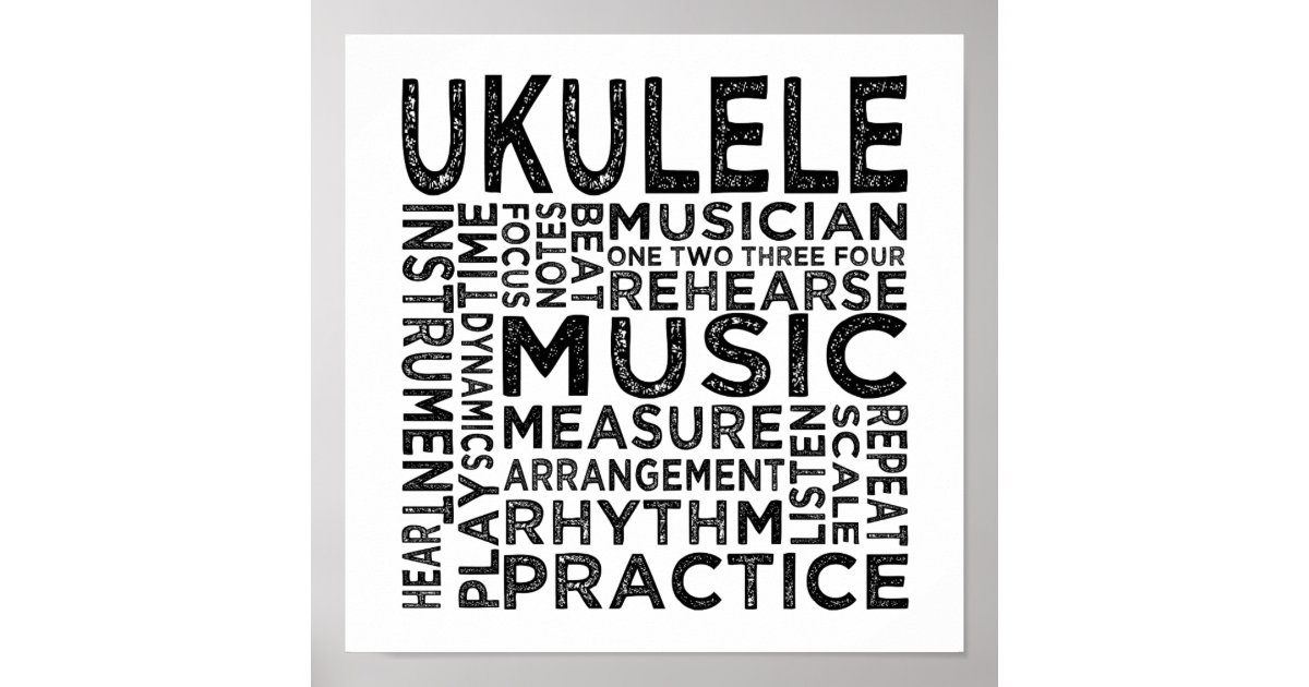 Ukulele Typography Poster | Zazzle