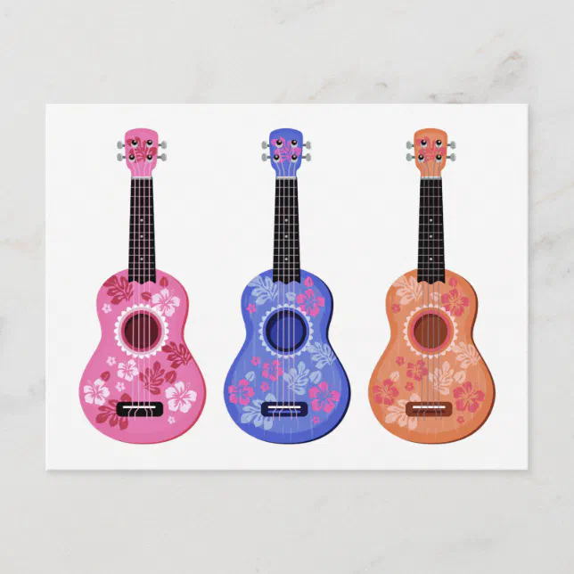 Ukuleles postcard | Zazzle