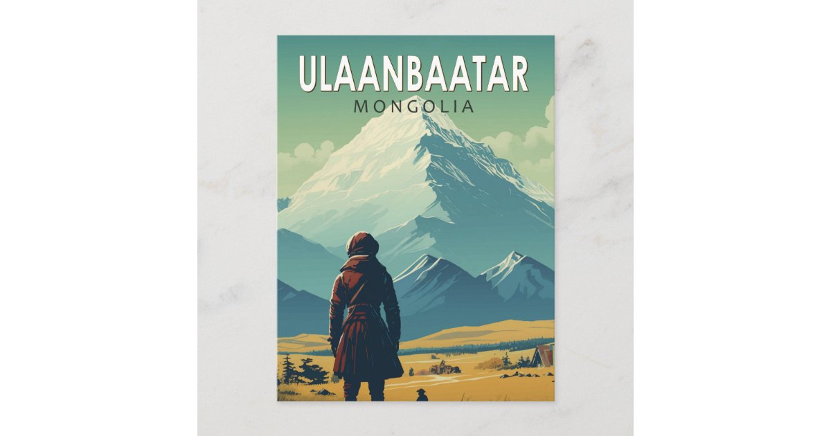 Ulaanbaatar Mongolia Travel Art Vintage Postcard | Zazzle