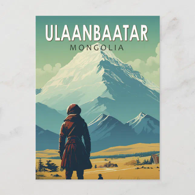 Ulaanbaatar Mongolia Travel Art Vintage Postcard | Zazzle