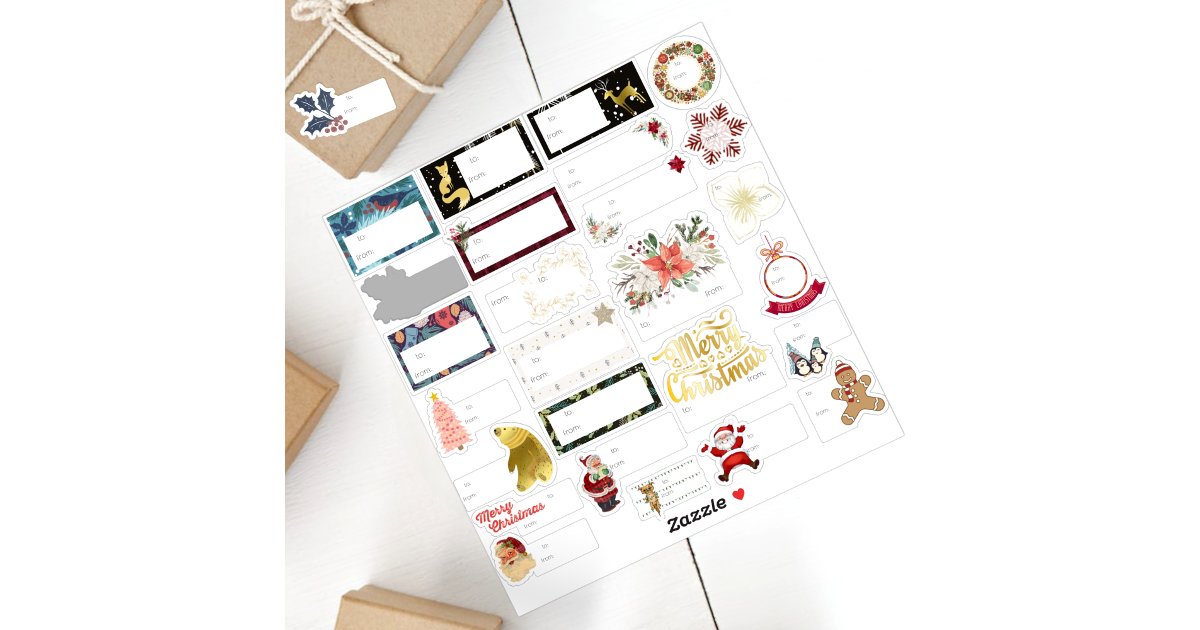 Ultimate Christmas Gift Tags Variety Pack 26pc Set Sticker | Zazzle