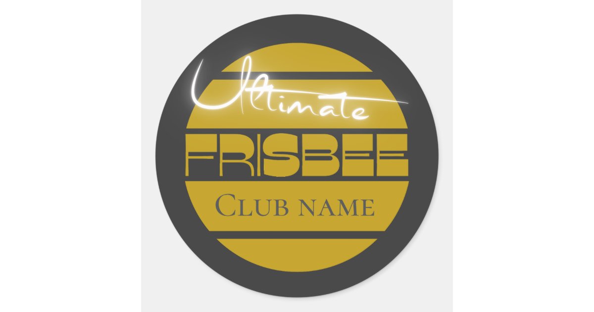 Ultimate Frisbee logo in yellow Classic Round Sticker | Zazzle