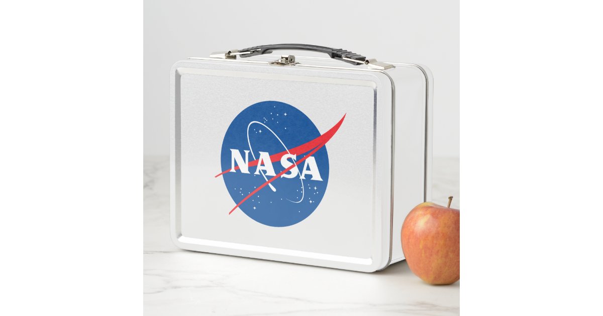 Ultimate NASA Logo Rocket White Metal Lunch Box | Zazzle