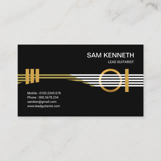 Ultra Creative Futuristic Guitarist Musician Business Card | Zazzle