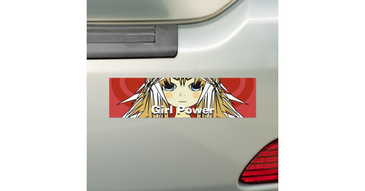 Ultra Cute Anime Girls -Girl Power- powerful girls Bumper Sticker | Zazzle