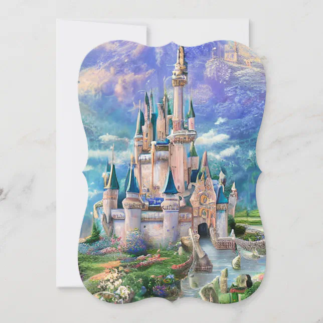 Ultra Detailed Whimsical Fairytale Castle Triptych Note Card | Zazzle