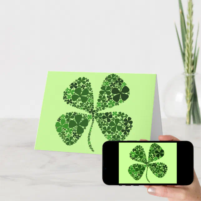Ultra Lucky 4-leaf Clover Card | Zazzle