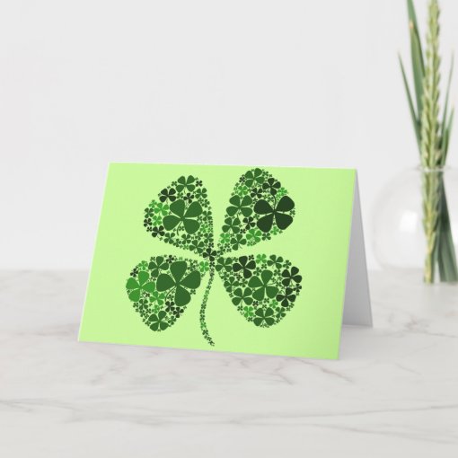 Ultra Lucky 4-leaf Clover Card | Zazzle