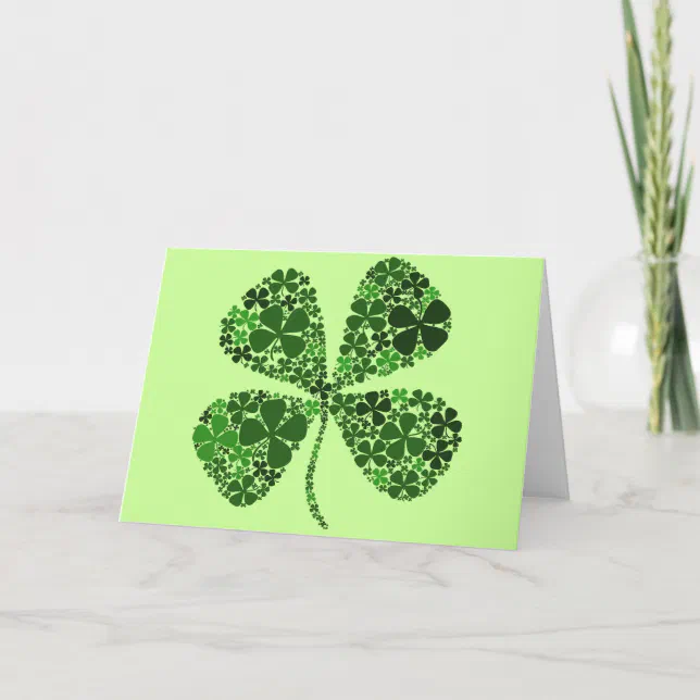 Ultra Lucky 4-leaf Clover Card | Zazzle