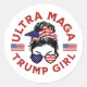 Ultra Maga Trump Girl Classic Round Sticker | Zazzle
