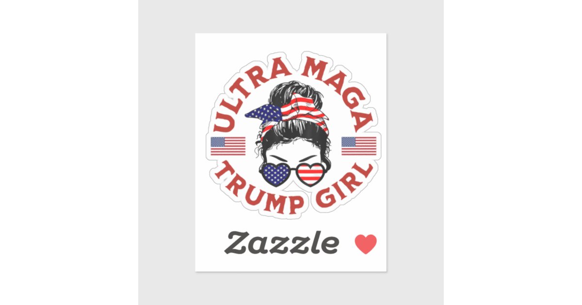 Ultra Maga Trump Girl Sticker | Zazzle