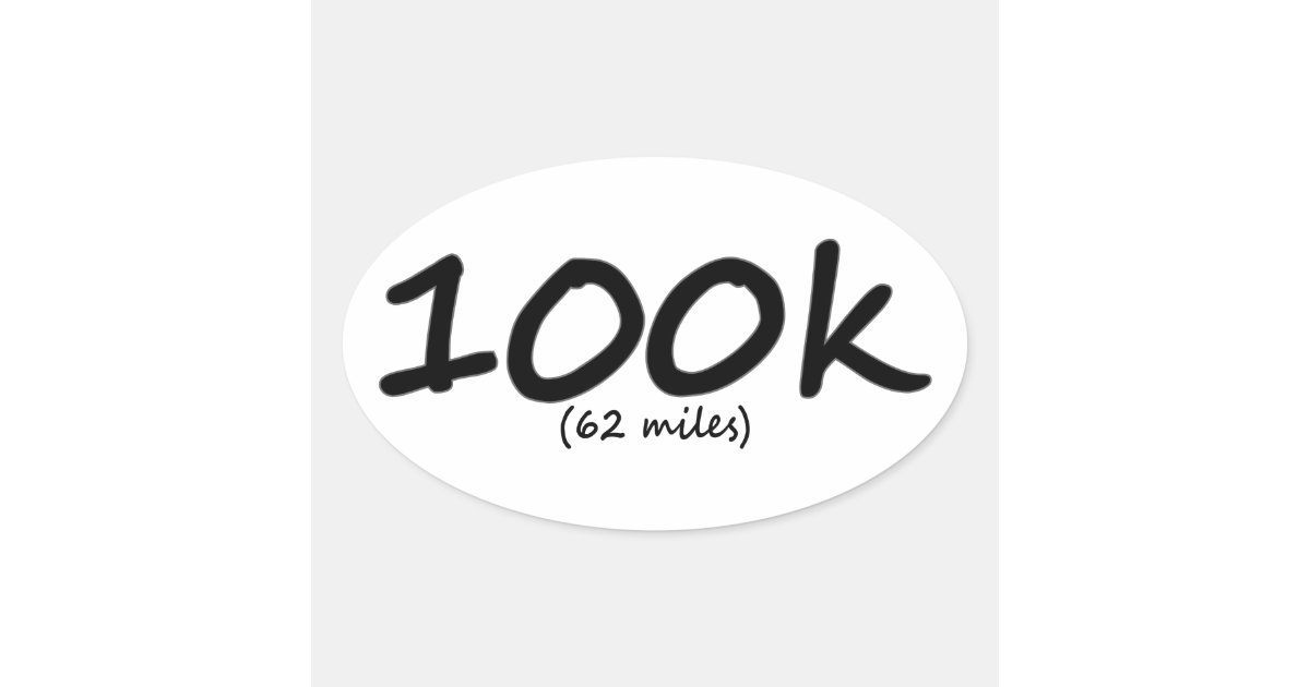 Ultra marathon 100k oval stickers 4 per sheet | Zazzle