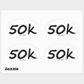 Ultra marathon 50k oval stickers 4 per sheet | Zazzle