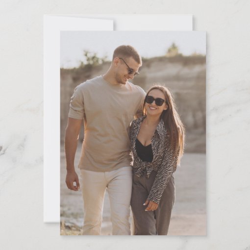 Ultra Minimal | Calligraphy Accent Photo Wedding Invitation | Zazzle