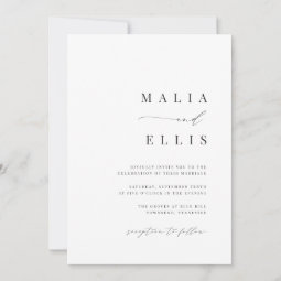Ultra Minimal | Calligraphy Accent Photo Wedding Invitation | Zazzle