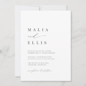 Ultra Minimal Left | Calligraphy Accent Wedding Invitation | Zazzle