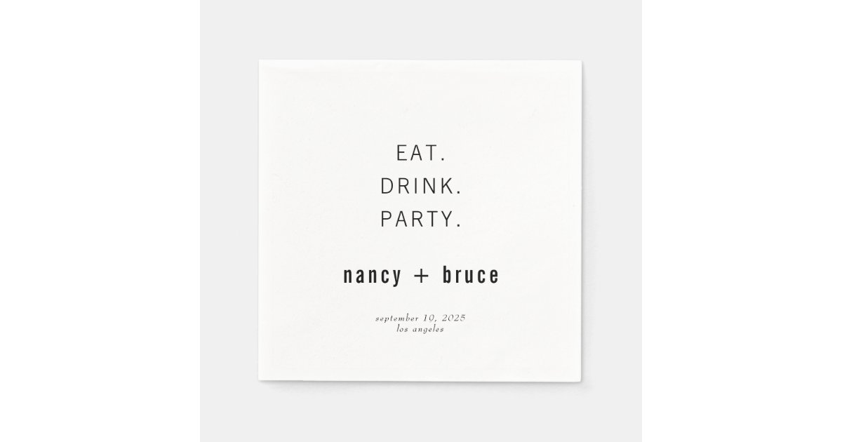Ultra Minimal Modern Typography Wedding Welcome Napkins | Zazzle