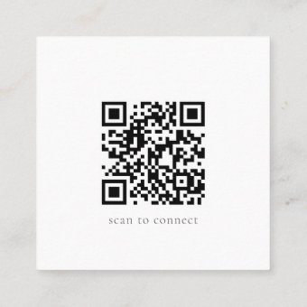 Ultra Minimal Name & QR Code Square Business Card | Zazzle
