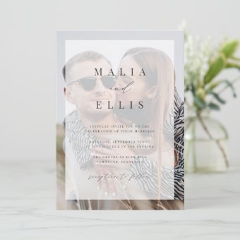 Ultra Minimal | Photo Overlay Wedding Invitation | Zazzle