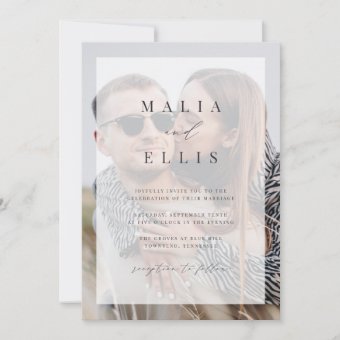 Ultra Minimal | Photo Overlay Wedding Invitation | Zazzle
