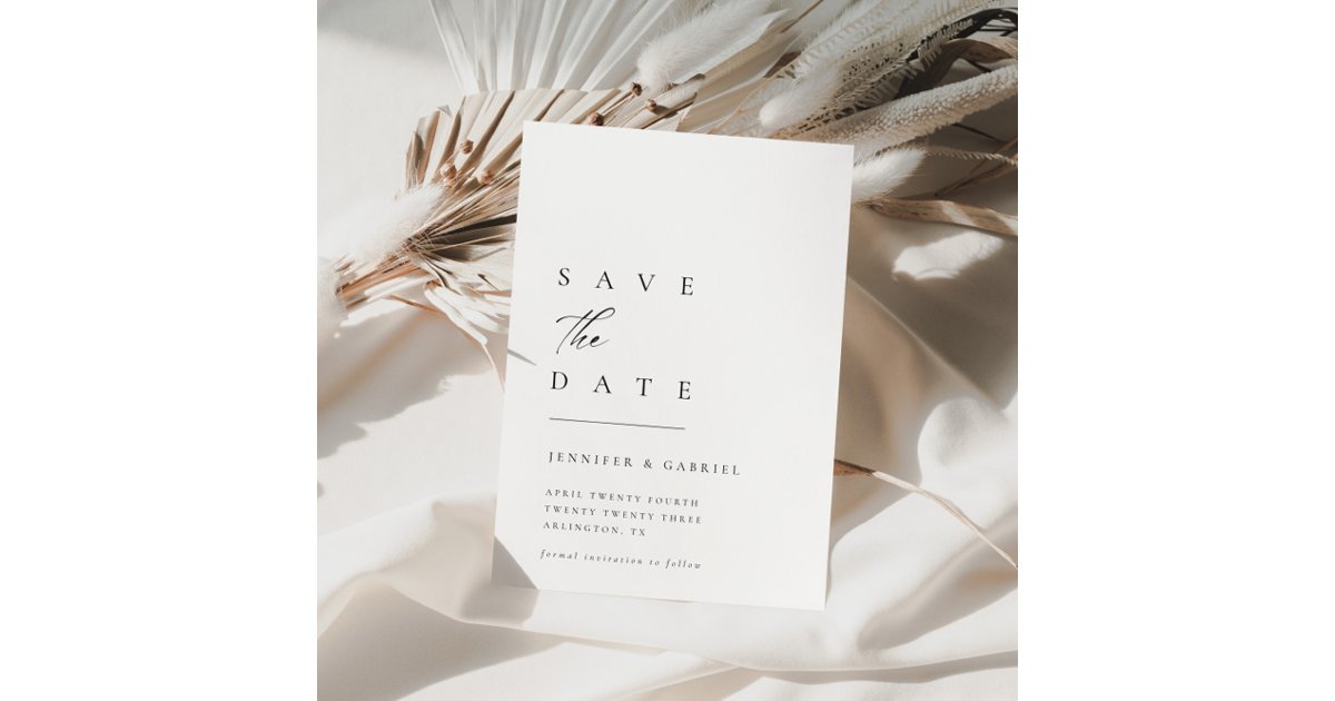 Ultra-Minimal Typography Save the Date | Invitation | Zazzle