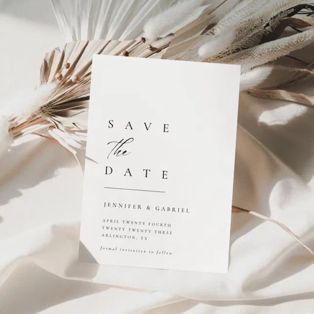 Ultra-Minimal Typography Save the Date | Invitation | Zazzle