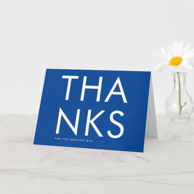 Ultra Modern Bold Blue Name Simple Father's Card | Zazzle