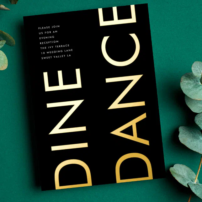 Ultra Modern Bold Monogram Wedding GOLD Enclosure Foil Invitation | Zazzle