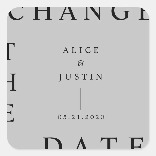 ultra modern change the date sticker | Zazzle