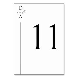 Ultra-Modern Minimal Black & White Table Number | Zazzle