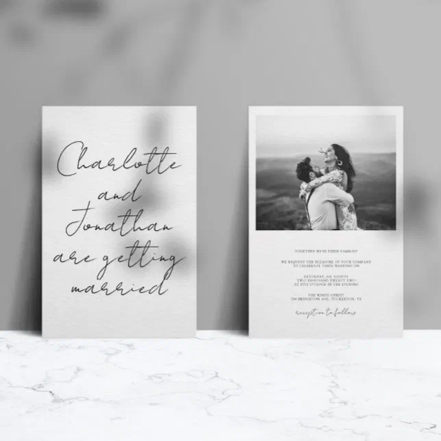 Ultra Modern Script Wedding Invitation | Zazzle