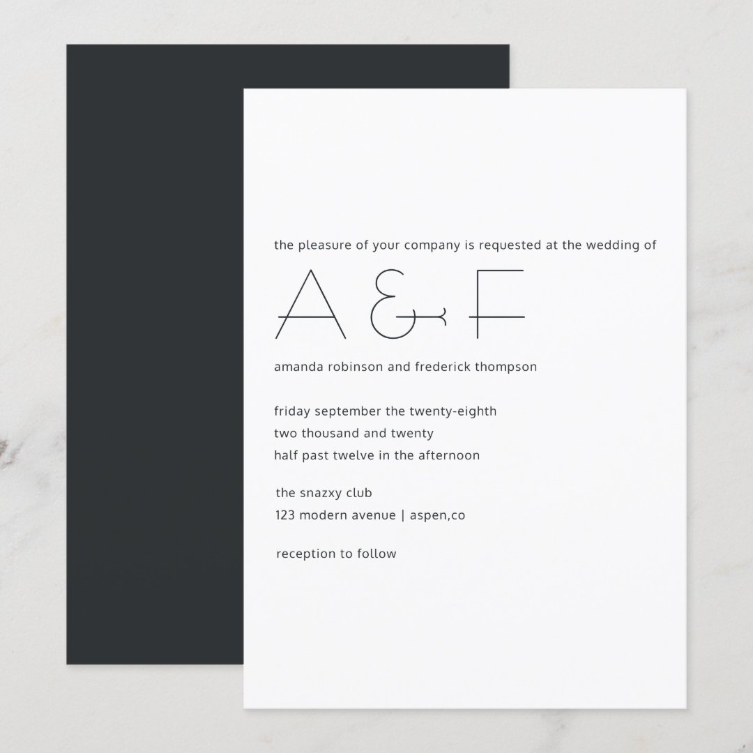 Ultra-modern simplistic Wedding Invitation | Zazzle