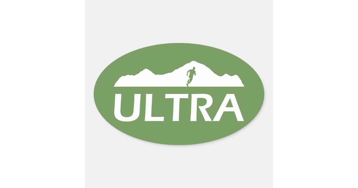 Ultra Running Oval Sticker | Zazzle
