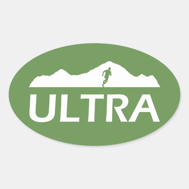 Ultra Running Oval Sticker | Zazzle