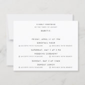Ultra Simple Modern Minimalist B&W multi-event RSVP Card | Zazzle