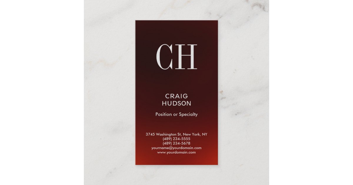 Ultra-Thick Monogram Professional Business Card | Zazzle
