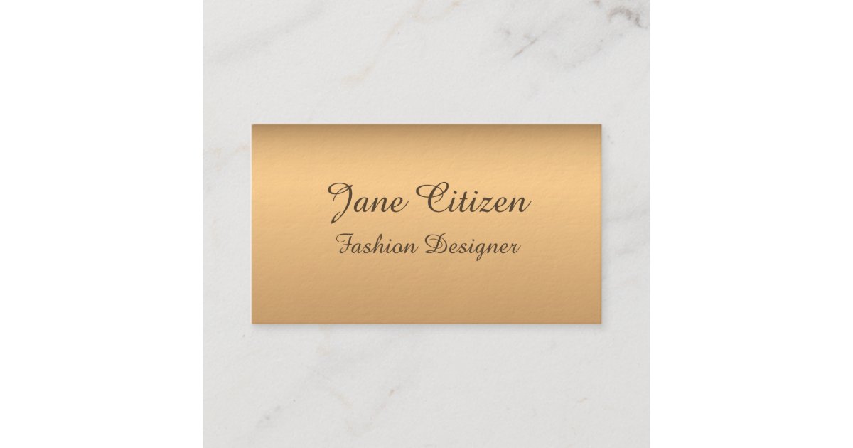 Ultra-Thick Premium Bronze Fashion Business Card | Zazzle