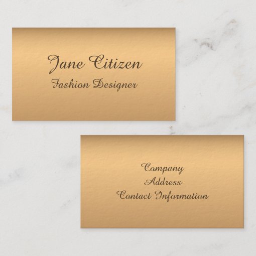 Ultra-Thick Premium Bronze Fashion Business Card | Zazzle