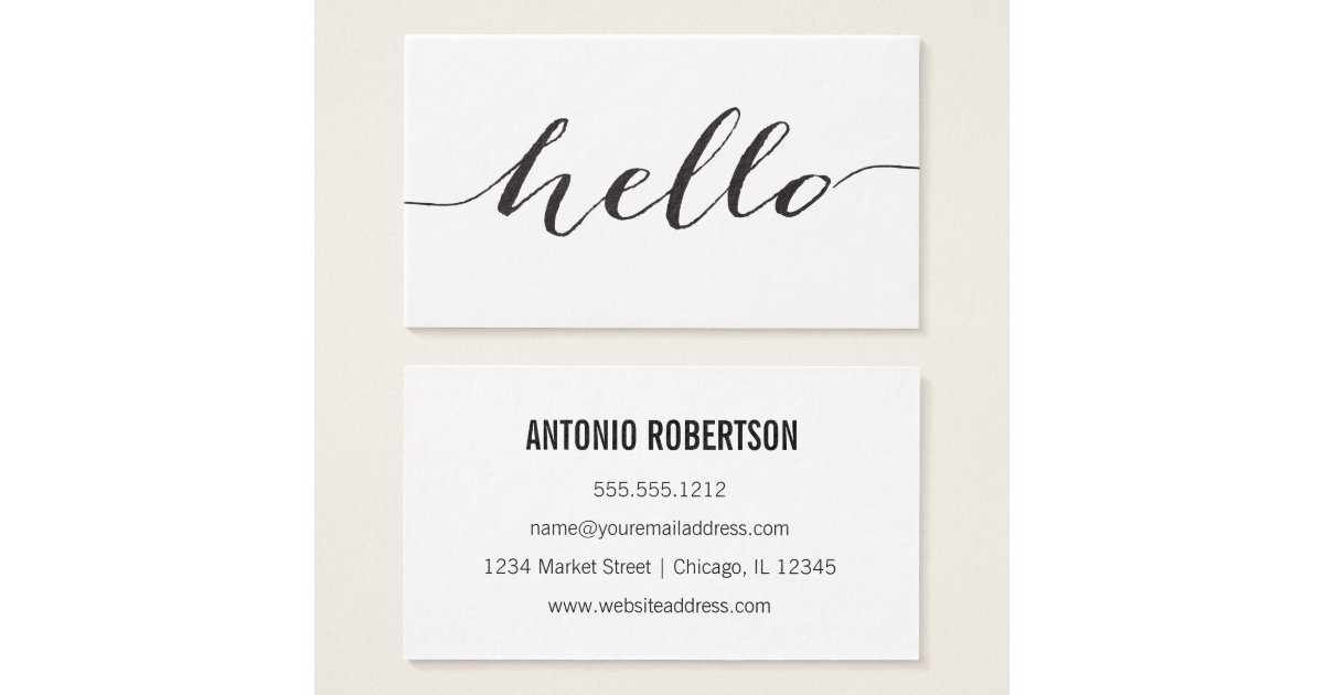 Ultra-Thick Premium Paper, Hello business cards | Zazzle