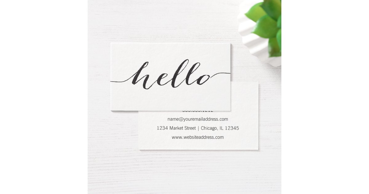 Ultra-Thick Premium Paper, Hello business cards | Zazzle