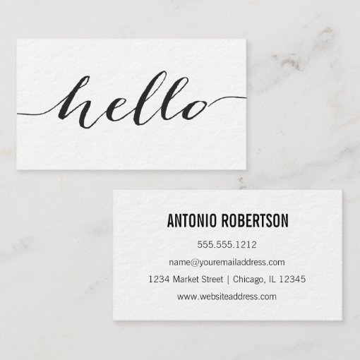 Ultra-Thick Premium Paper, Hello business cards | Zazzle