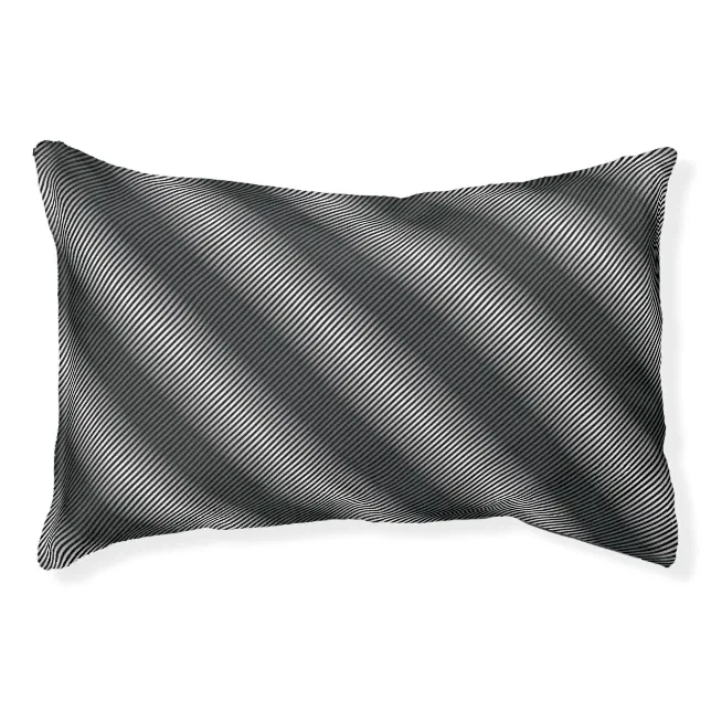 Ultra Thin Black & White Gradation Lines Pet Bed | Zazzle