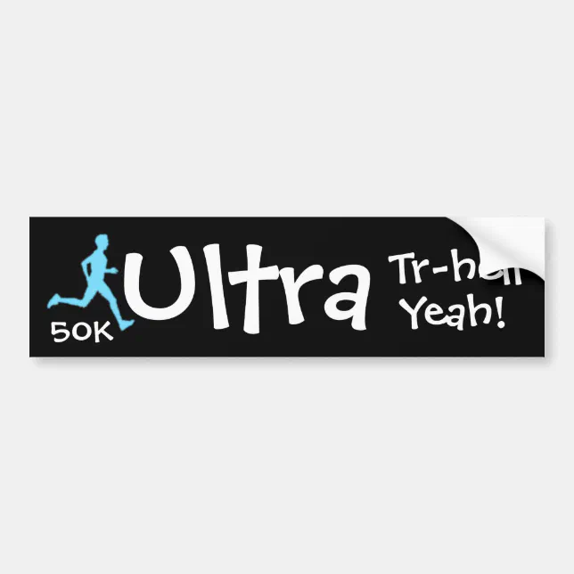 Ultra Trail Marathon Bumper Sticker 50K | Zazzle
