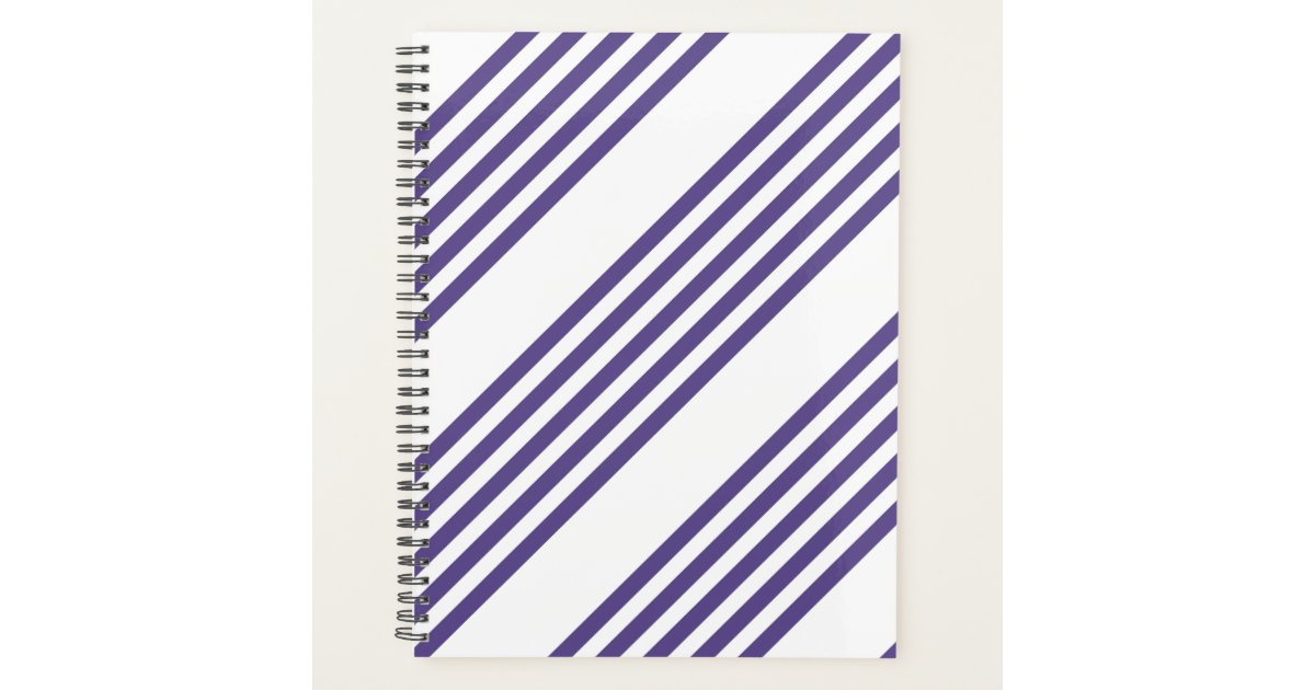 Ultra violet and white five stripe pattern planner | Zazzle