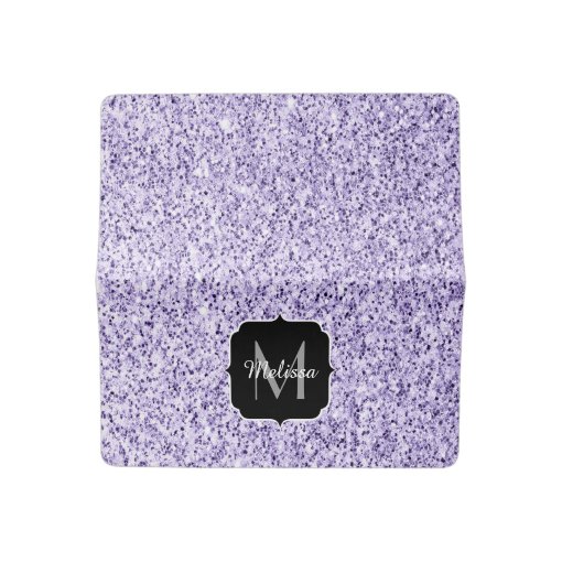 Ultra violet light purple glitter sparkle Monogram Checkbook Cover | Zazzle