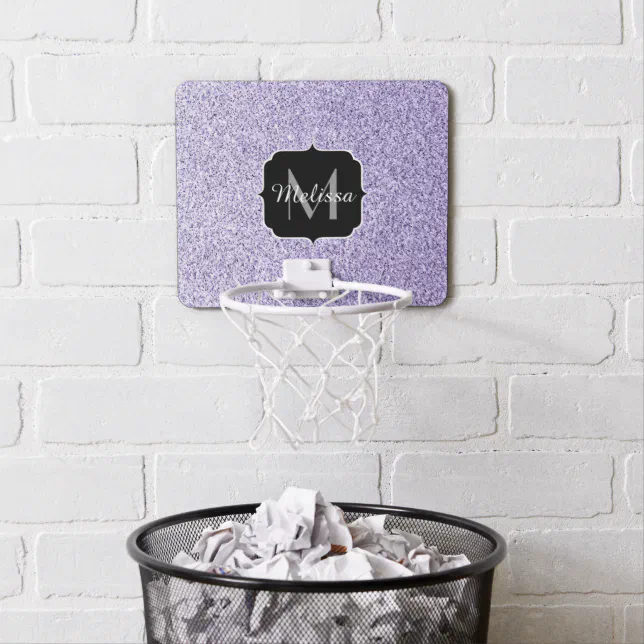 Ultra violet light purple glitter sparkle Monogram Mini Basketball Hoop ...