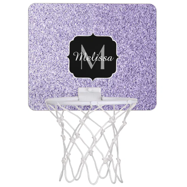 Ultra violet light purple glitter sparkle Monogram Mini Basketball Hoop ...