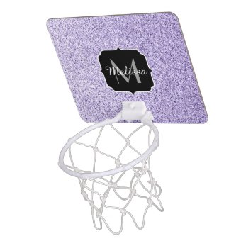 Ultra violet light purple glitter sparkle Monogram Mini Basketball Hoop ...